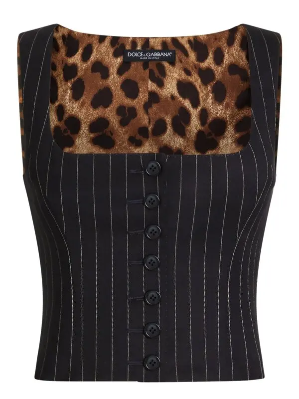 Dolce & Gabbana Pinstripe Wool Vest Blazers Multi-colored Wool - Multicolor