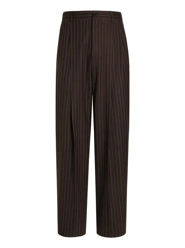 Dolce & Gabbana Wool Pinstriped Trousers - Multicolor