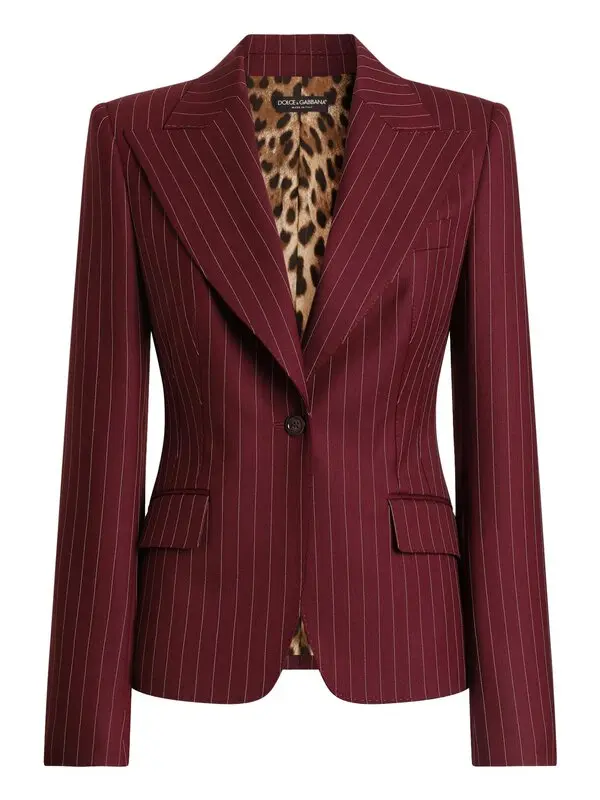 Dolce & Gabbana Turlington Single-breasted Pinstripe Wool Jacket - Multicolor