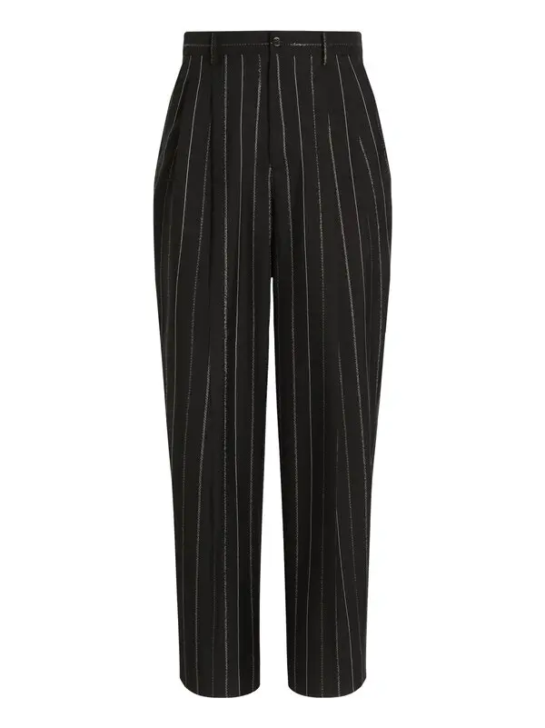 Dolce & Gabbana Virgin Wool Pinstripe Trousers - Multicolor