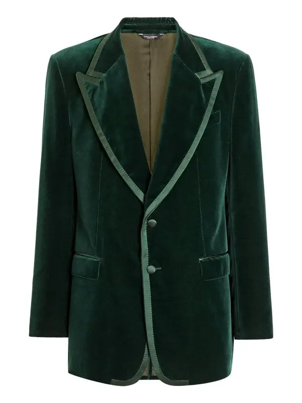 Dolce & Gabbana Single-breasted Tuxedo Jacket In Velvet Suits And Blazers - One-color