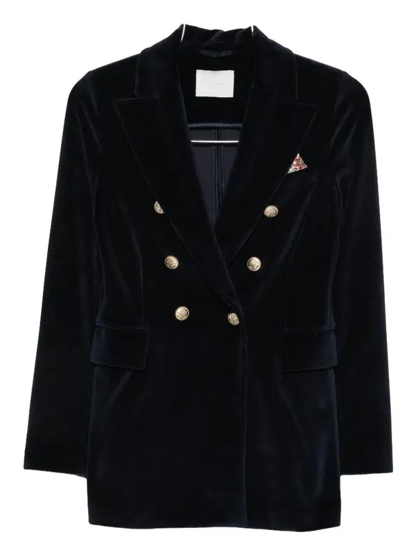 CIRCOLO 1901 Cotton Double-breasted Jacket - Blue