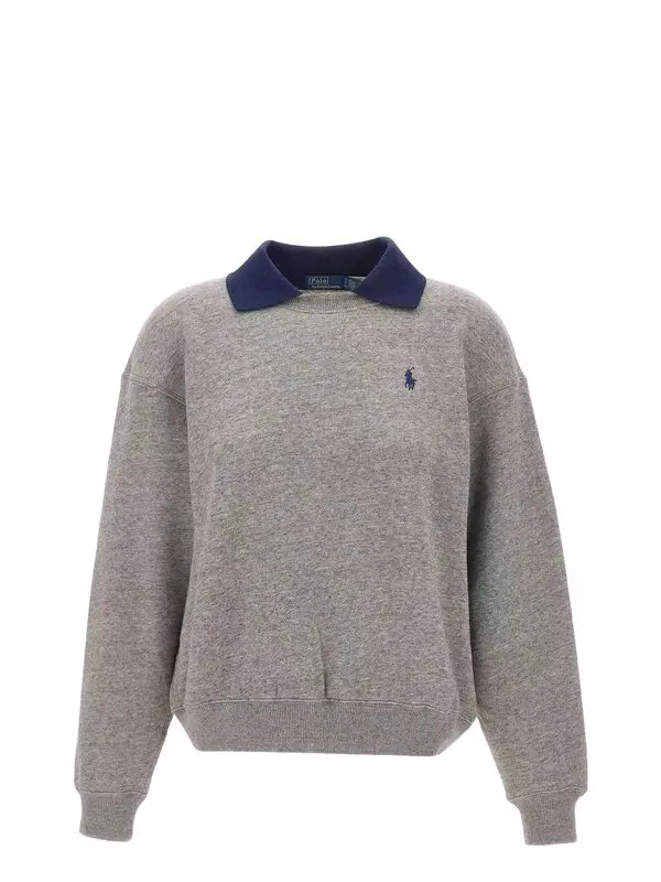 Polo Ralph Lauren Polo-collar Fleece Crewneck Sweatshirt - Grey