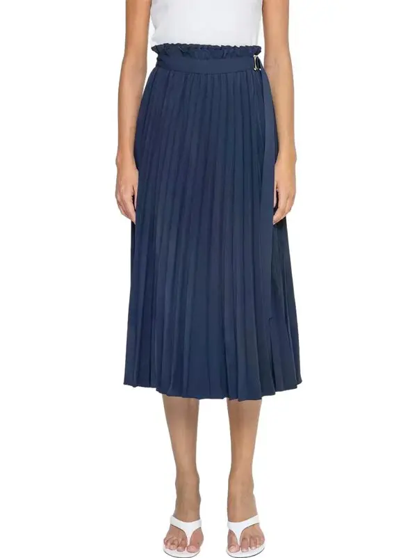 NISSA Pleated High-waisted Skirt - Blue