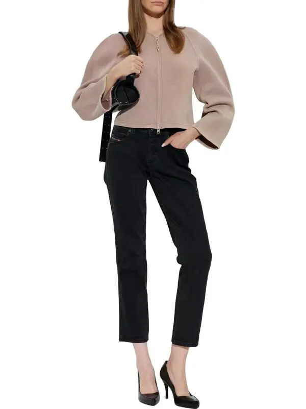 DIESEL® G-hava Embroidered-logo Cropped Jacket - Neutrals