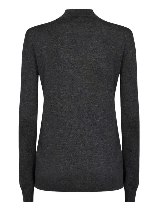 JIL SANDER Pleated Mock-neck Sweater - Grey