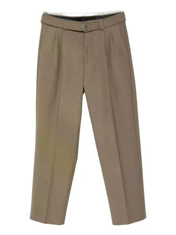 ERALDO Belted Pleated Trousers - Brown