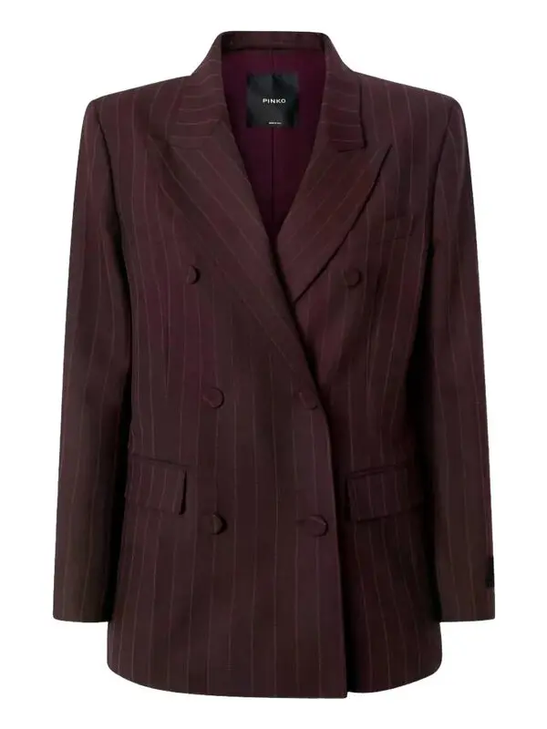 Pinko Double-breasted Check Jacket - Red