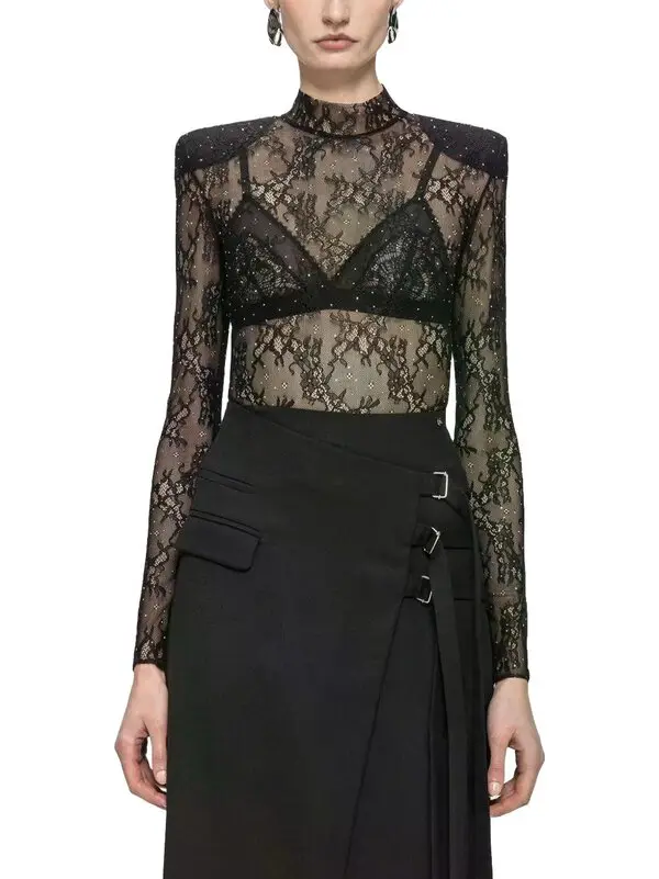 NISSA Lace Bodysuit - Black