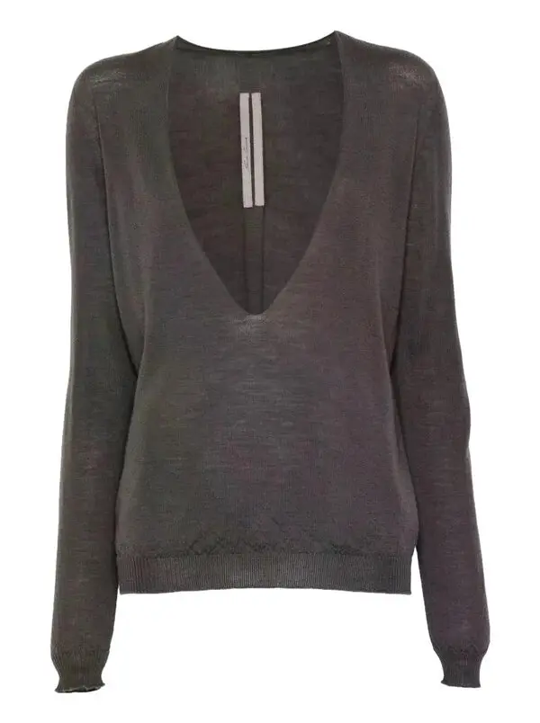 Rick Owens Deep V-neck Sweater - Grey