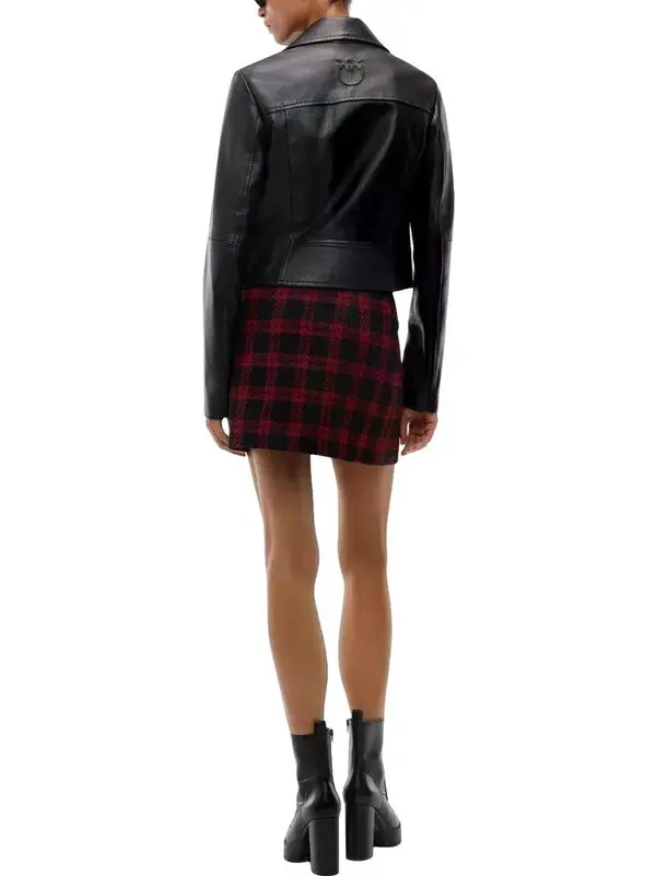 Pinko Nappa Leather Biker-style Jacket - Black