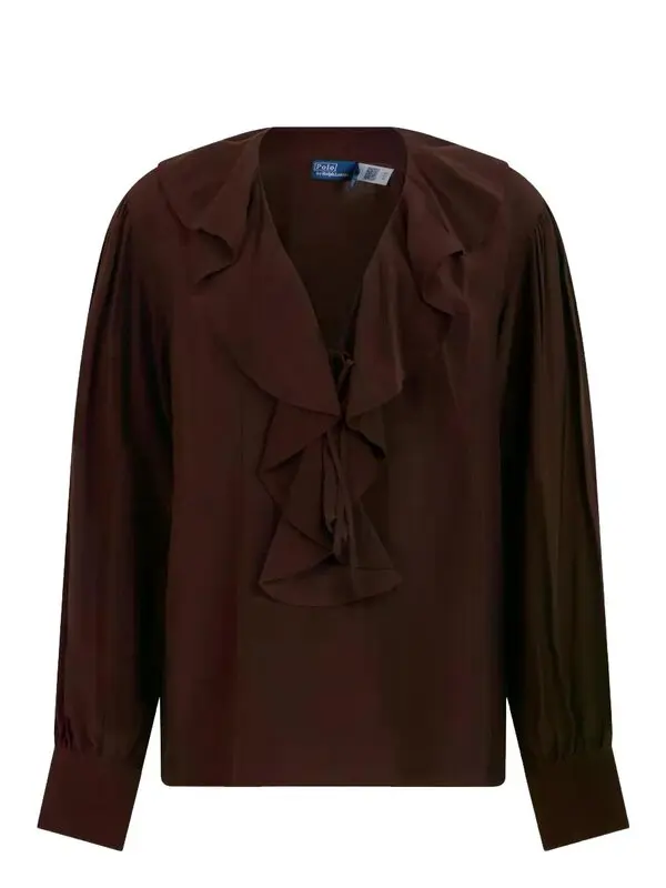 Polo Ralph Lauren Blouse With Frills - Brown