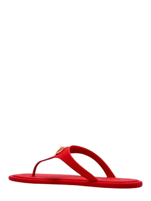Versace Alia Rubber Flat Sandals - Red