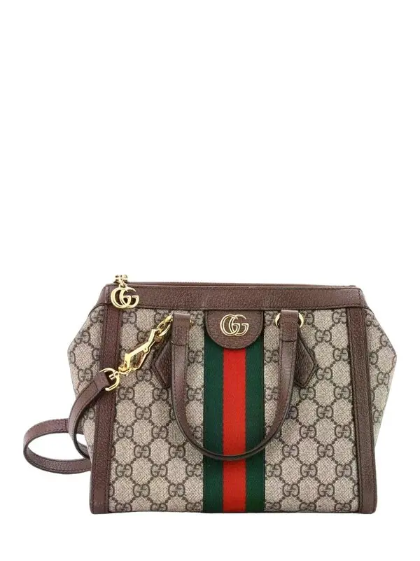 Gucci Ophidia Top Handle Gg Coated Canvas Small Tote Bag - Brown