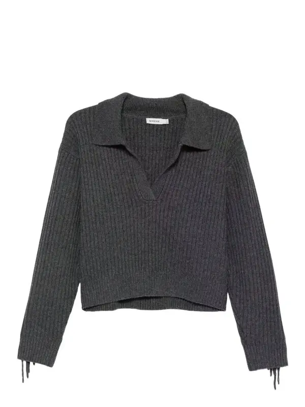 Simkhai Natalia Fringe-trimmed Sweater - Grey