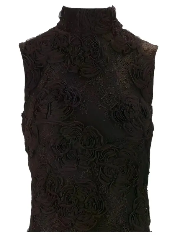 ROTATE BY BIRGER CHRISTENSEN 3d Flower Maxi Dress Dark - Brown