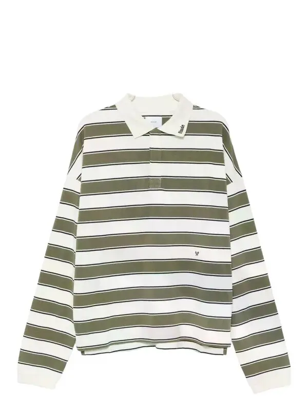 Rhude Horizontal-stripe Long-sleeve Polo Shirt - Green