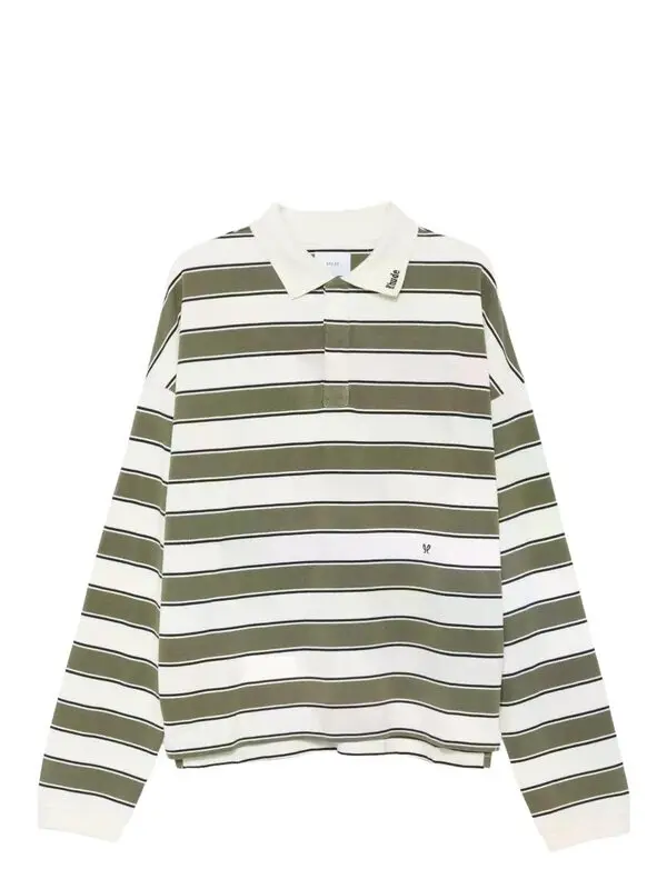 Rhude Horizontal-stripe Long-sleeve Polo Shirt - Green