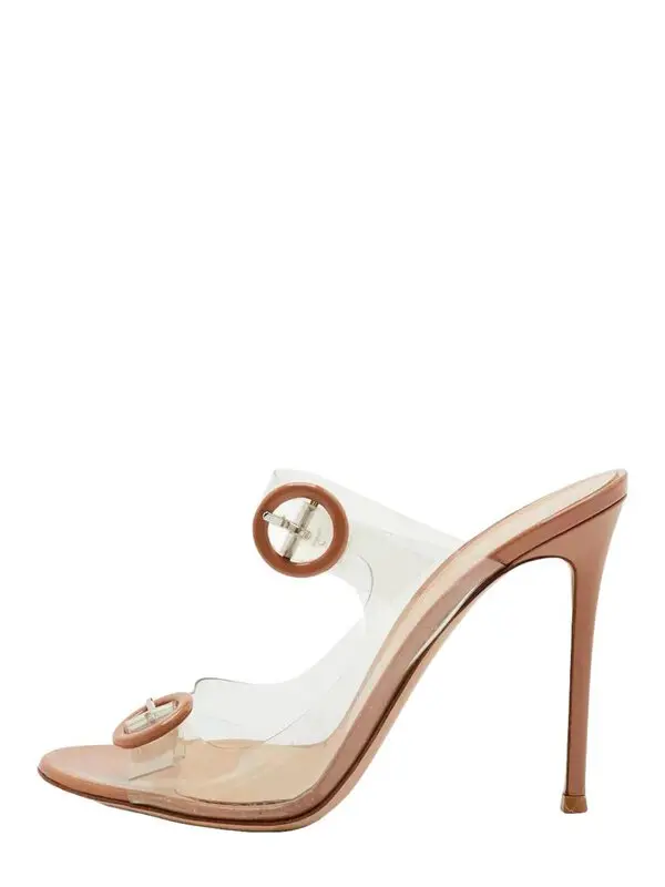 GIANVITO ROSSI Patent Leather Buckle Sandals - White