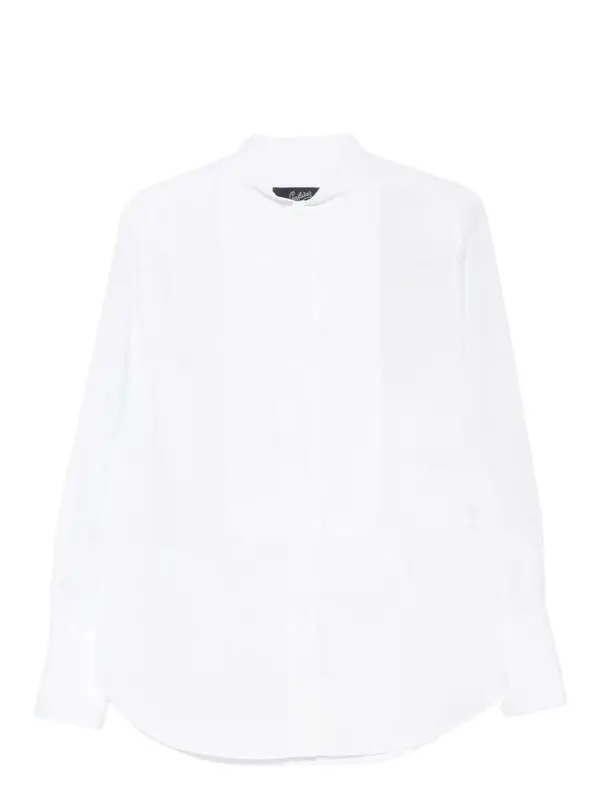 Seafarer Bib-front Band-collar Shirt - White