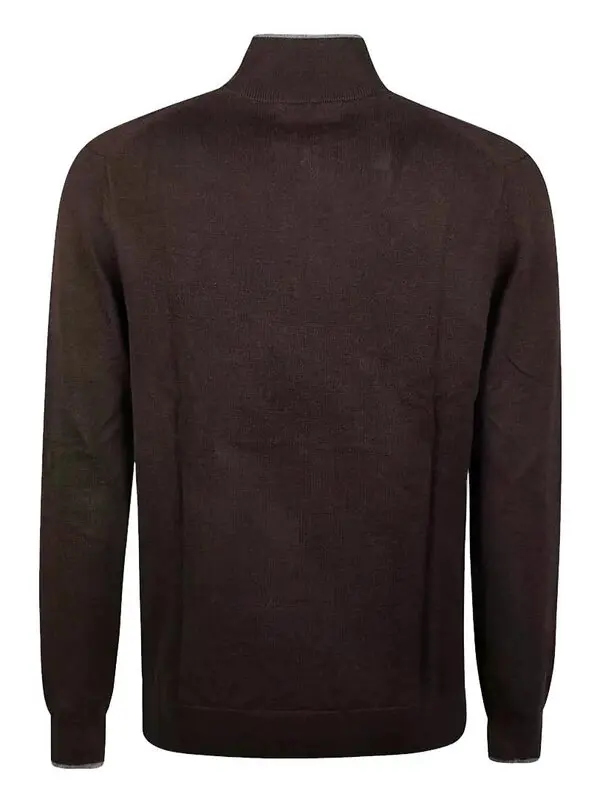 Michael Kors Quarter-zip Merino-wool Sweater - Brown