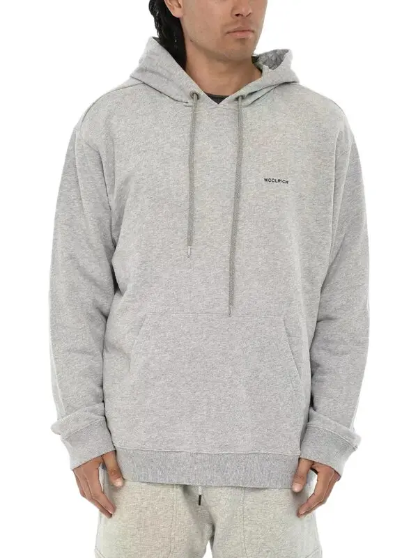 Woolrich Logo-print Graphic-back Hoodie - Grey
