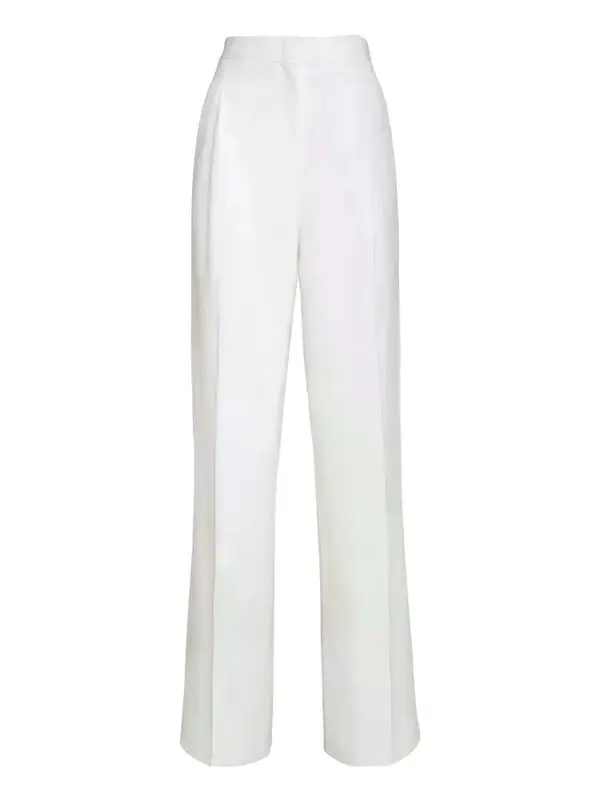 FERRAGAMO Pleated Straight-leg Trousers - White