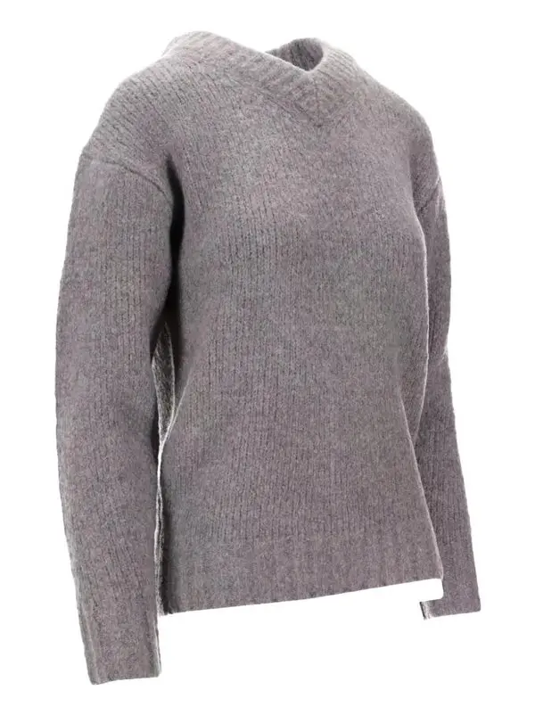 B.B. WALACE V-neck Knitted Sweater - Grey