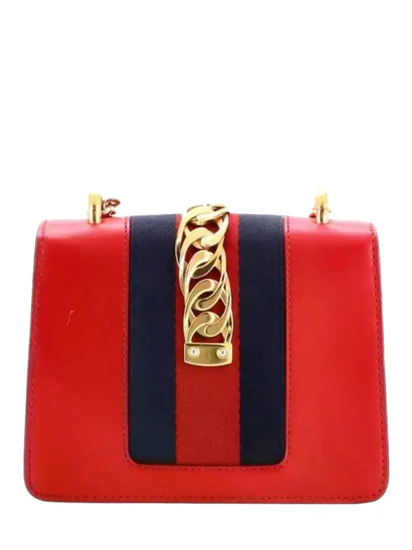 Gucci Sylvie Leather Mini Cross Body Bag - Red