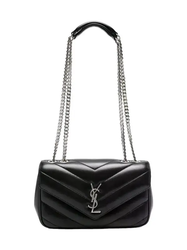 Saint Laurent Loulou Small In Matelassé Lambskin - Black