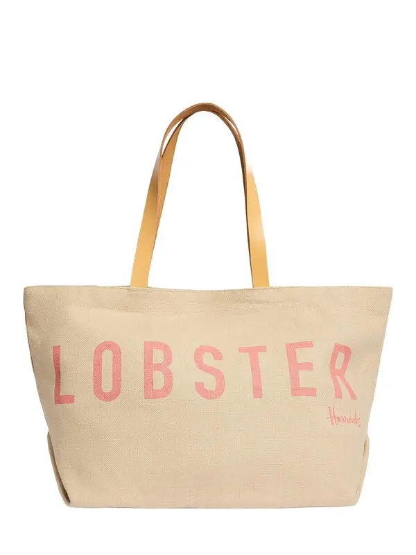 Harrods Jute Lobster Tote Bag - Neutral