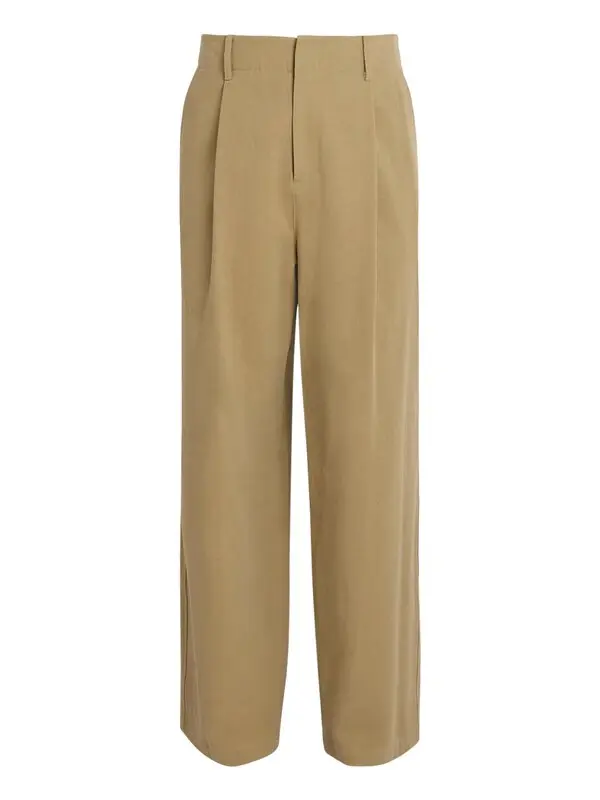 LE17SEPTEMBRE Cotton Twill Pleated Trousers - Beige