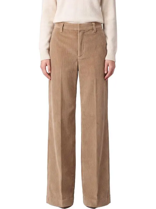 Brunello Cucinelli High-waisted Wide-leg Corduroy Velvet Trousers - Brown