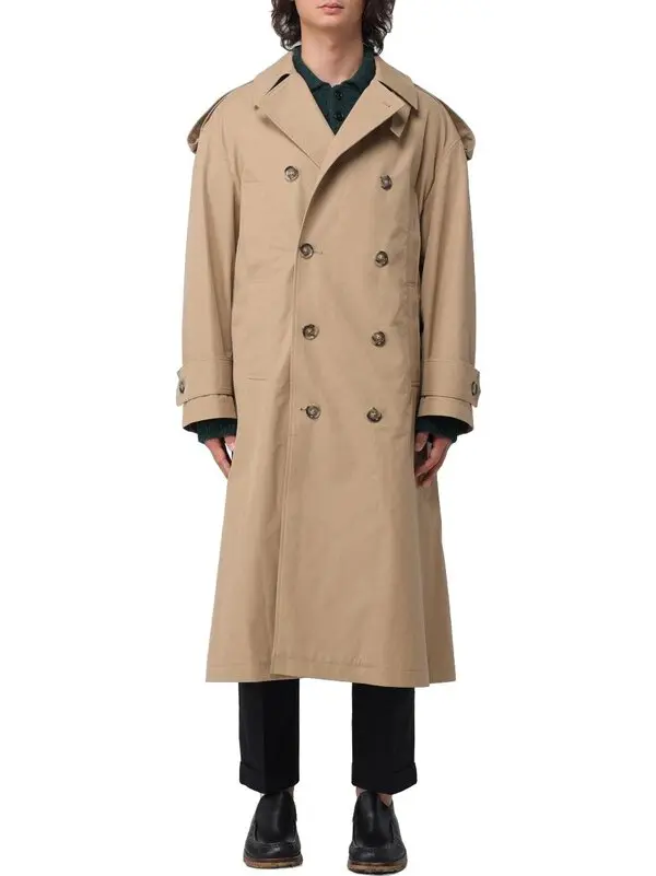 AMI Paris Relaxed Fit Double-breasted Cotton Trench Coat - Beige