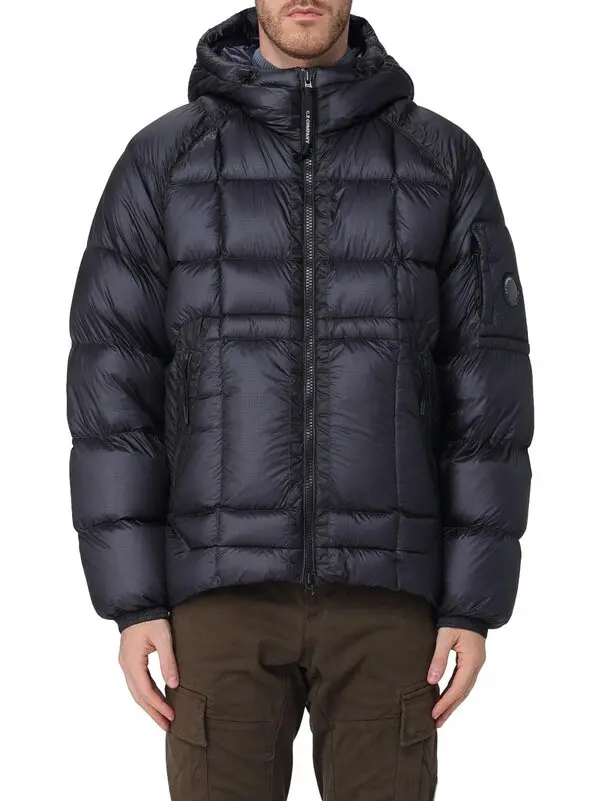 C.P. COMPANY Hooded Ripstop Nylon Short Down Jacket - Blue