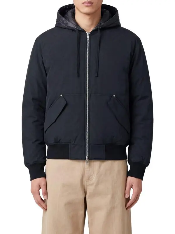 Moose Knuckles Brixton Hooded Goose Down-padded Nylon Bomber Jacket - Black