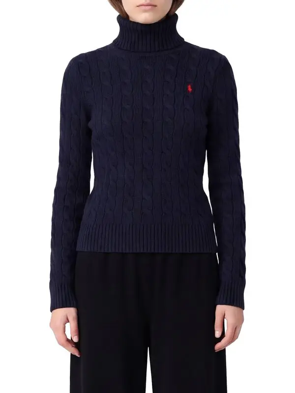 Polo Ralph Lauren Slim Fit Wool And Cashmere Turtleneck Sweater With Embroidered Pony Logo - Blue