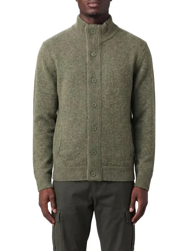 Barbour Pure Wool High Neck Button-up Cardigan - Green