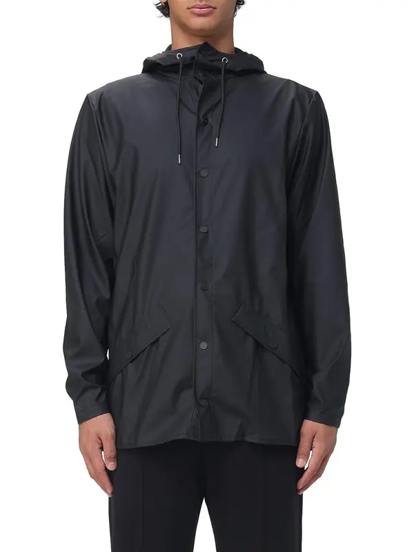 Rains Hooded Waterproof Jacket In Recycled Technical Fabric - Black