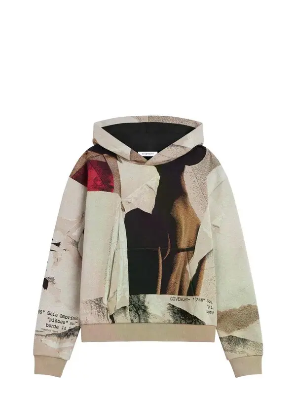 Givenchy Ripped Papers Jacquard Hoodie - Neutrals