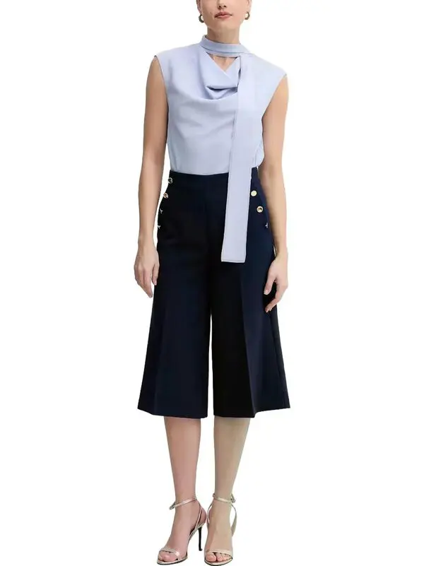 Sisley Cowl-neck Scarf Top - Blue
