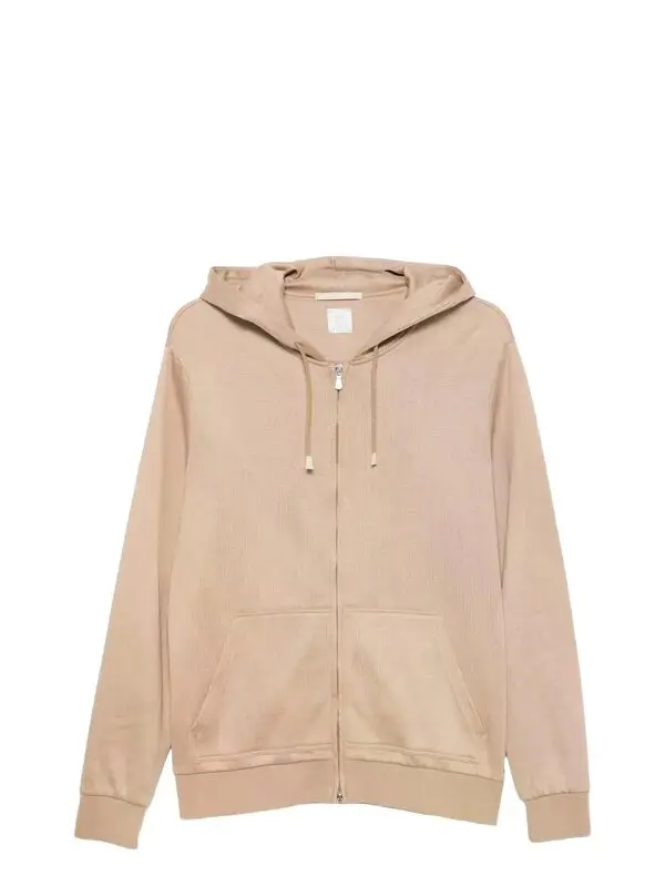 Eleventy Zip-up Drawstring Hoodie - Neutrals