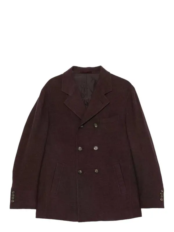 Eleventy Double-breasted Wool Coat - Red