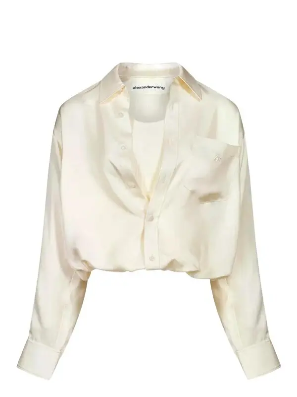 Alexander Wang Pre-styled Cami Top With Shirt - Neutrals