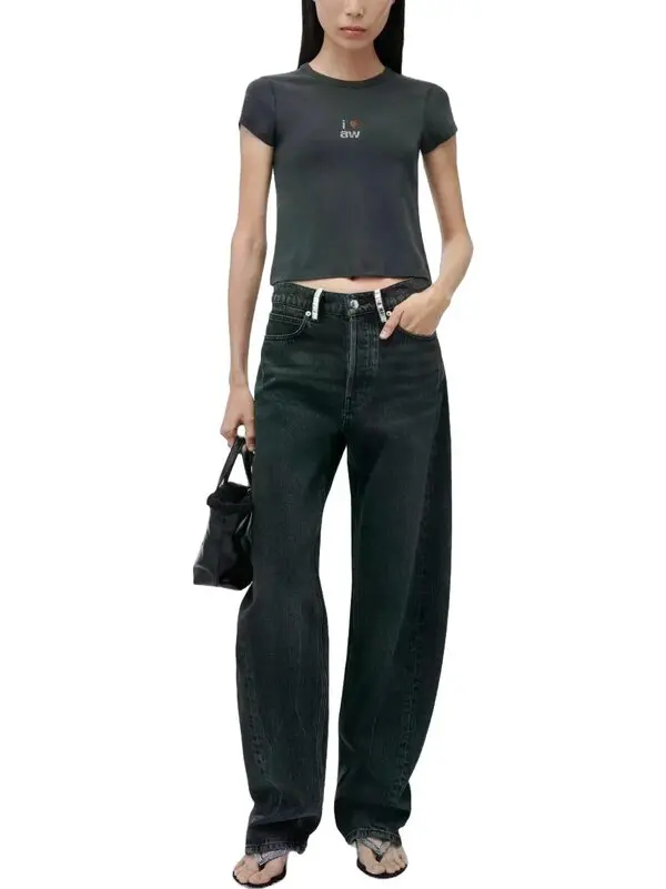 Alexander Wang Graphic-print Fitted T-shirt - Grey