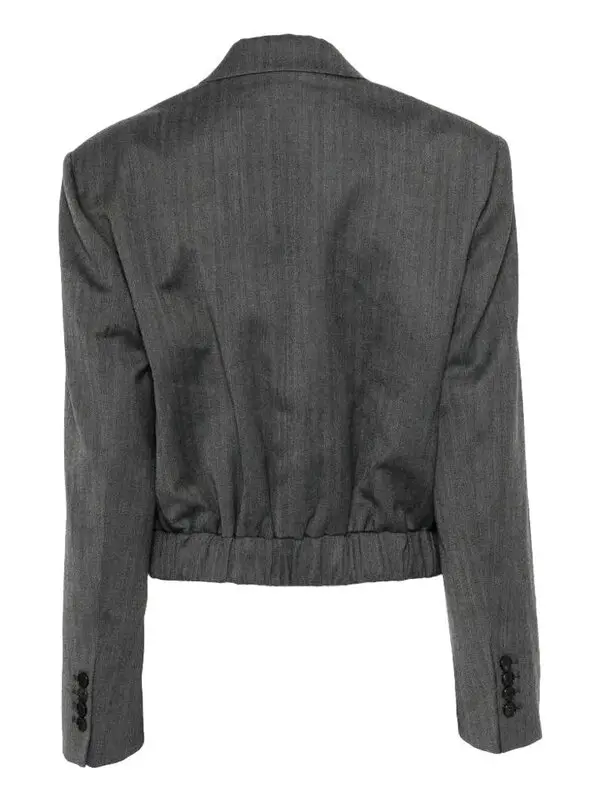 JUUN.J Cropped Notched-lapel Blazer - Grey