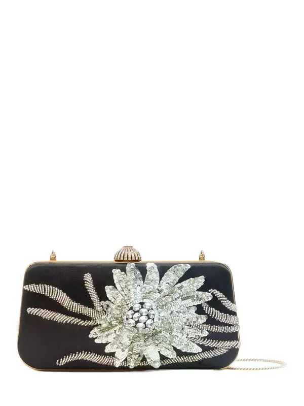 Valentino Garavani Carry Secrets Satin Floral Minaudière - Black