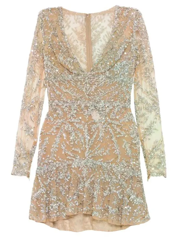 Zuhair Murad Sequin-embellished Tulle Dress - Neutrals