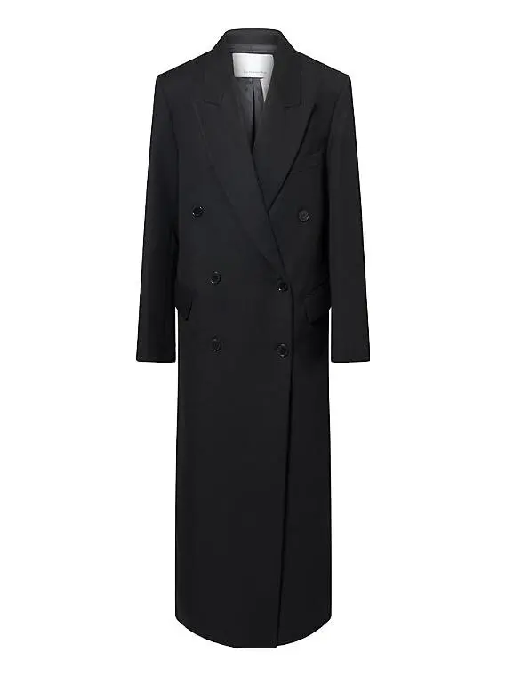THE FRANKIE SHOP Skye Double-breasted Woven Coat - Black