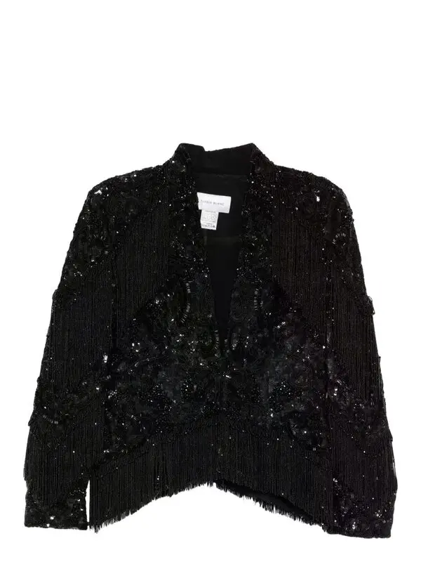 Zuhair Murad Beaded Fringed Jacket - Black